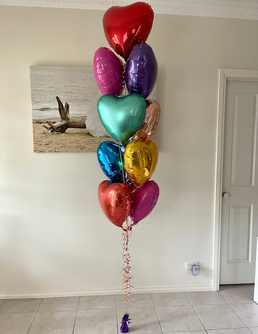 Rainbow Hearts Balloon Bouquet – Balloon Bloom